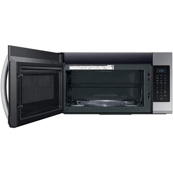 SAMSUNG ME19R7041FS 1.9 CUBIC OVER THE RANGE MICROWAVE SILVER AND BLAC ...